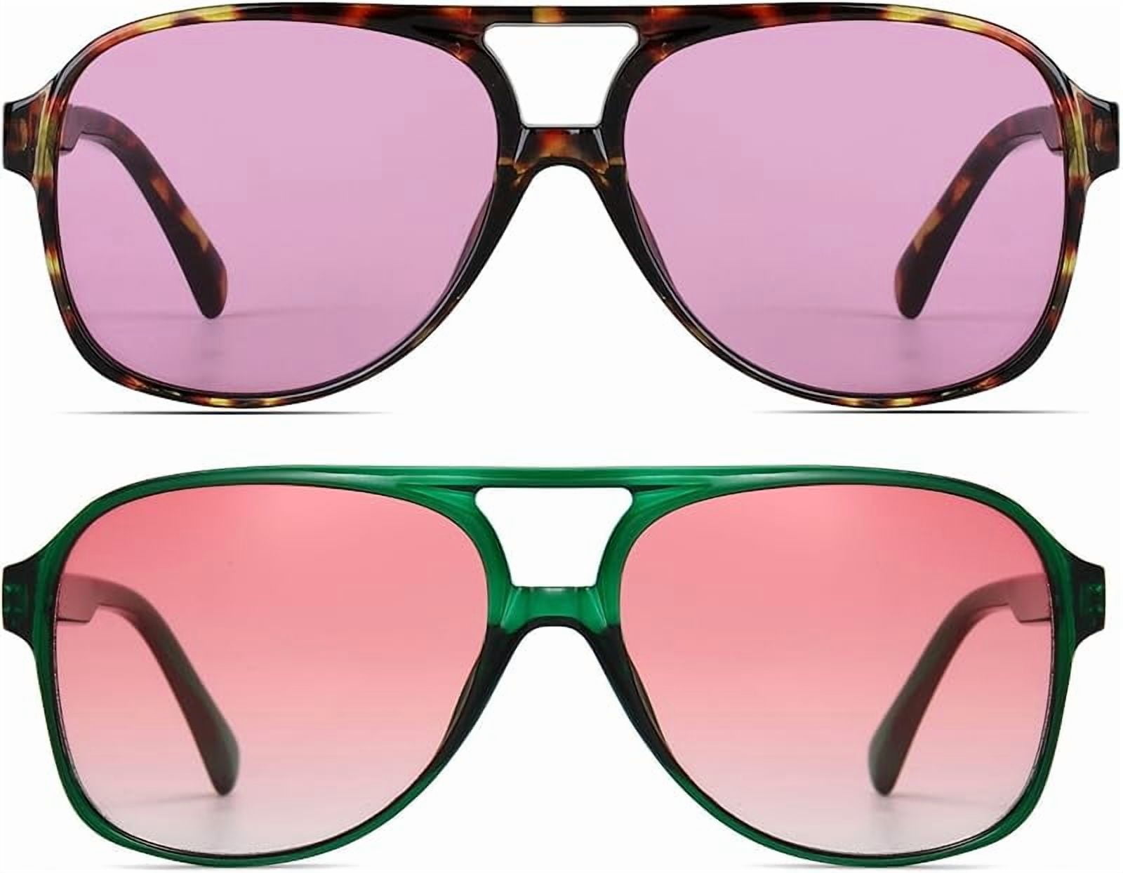 Vintage Retro 70s Sunglasses for Women Men Classic Large Square Aviator ...