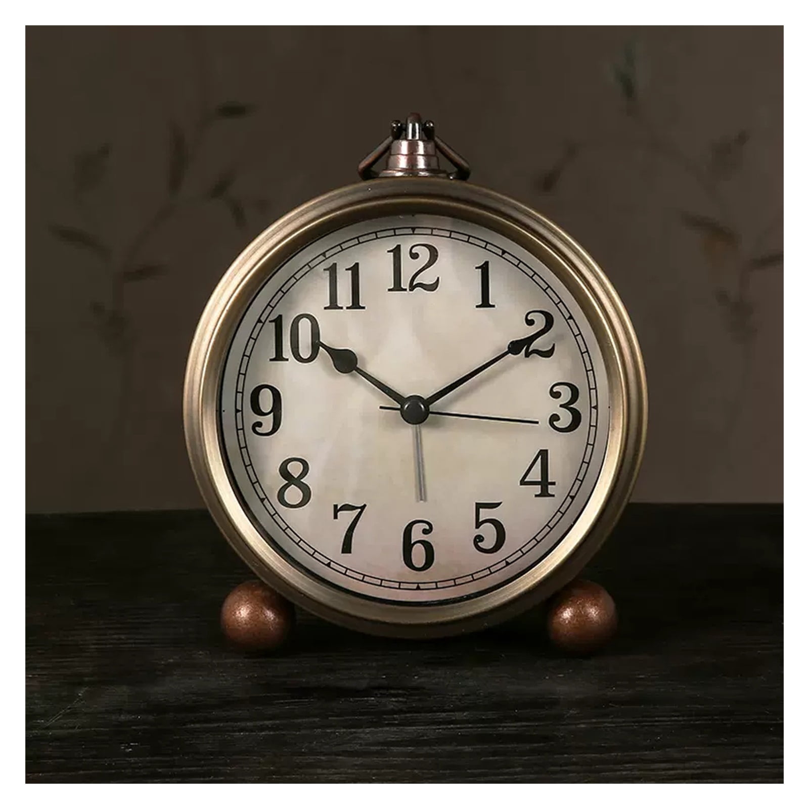 Vintage Retro Analog Alarm Clock, Super Silent Non Ticking Small Clock ...