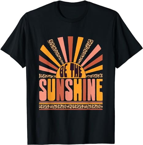 Vintage Retro Be The Sunshine Shirt, Summer Leopard Print T-Shirt ...