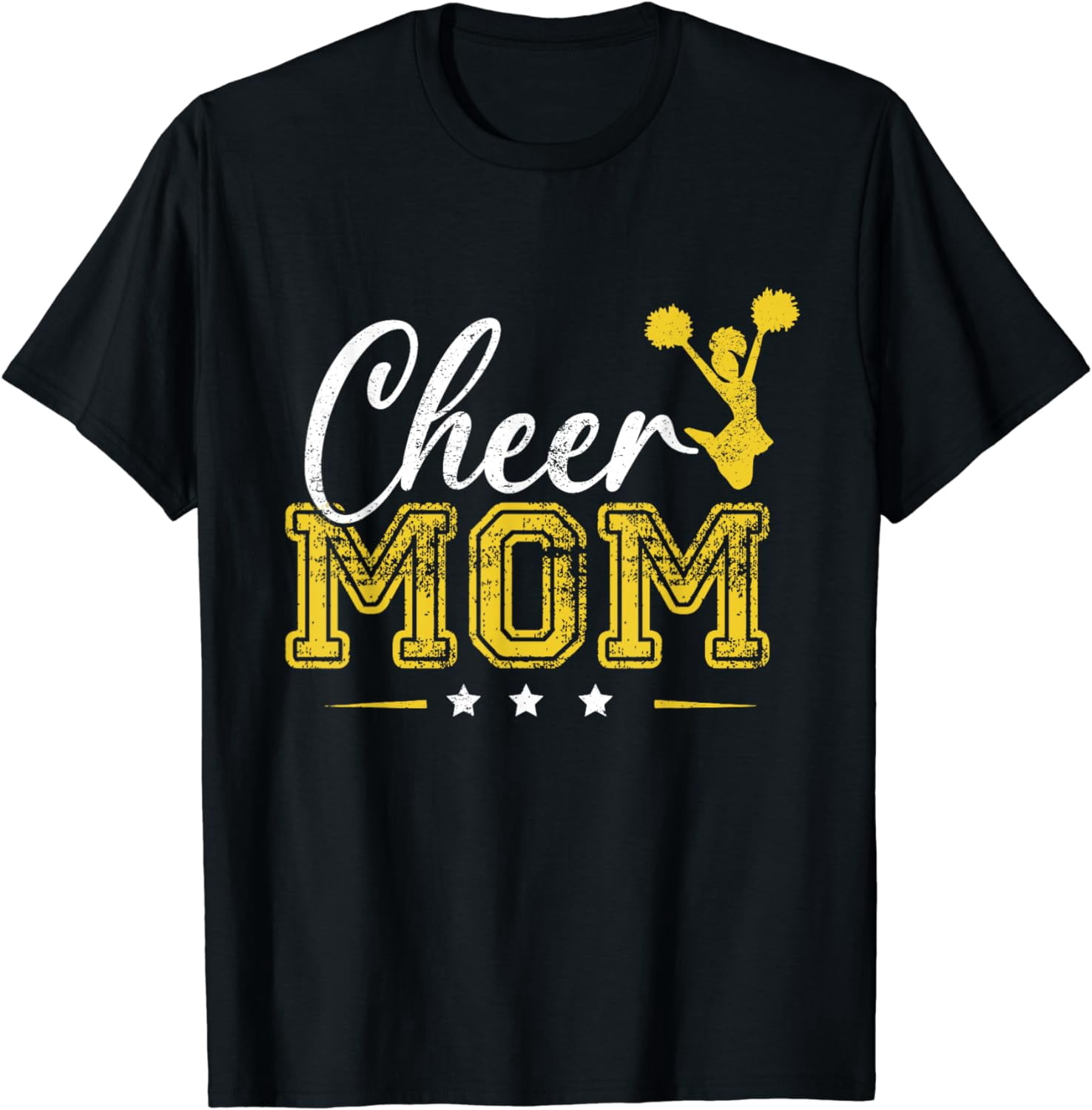 Vintage Retro Cheer Mom Proud Cheerleader Mama Mother Women T-Shirt ...
