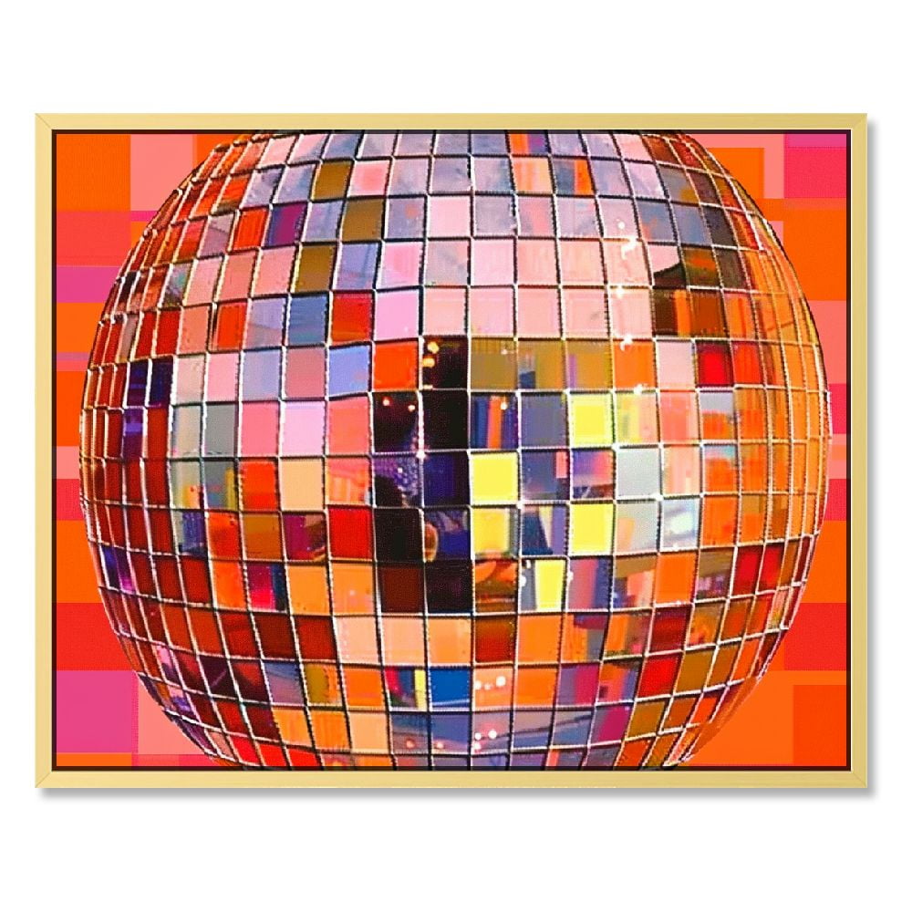 Vintage Retro Disco Ball Decor - Orange Bedroom Decor for Teen Girls ...