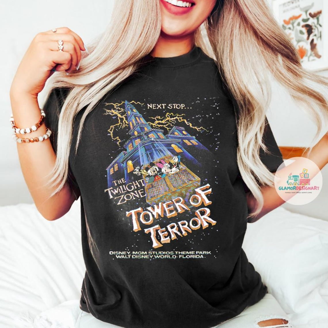 Vintage Retro Disney Tower Of Terror T-Shirt, Mickey & friends Twilight Zone Shirt, Disney Rides ...