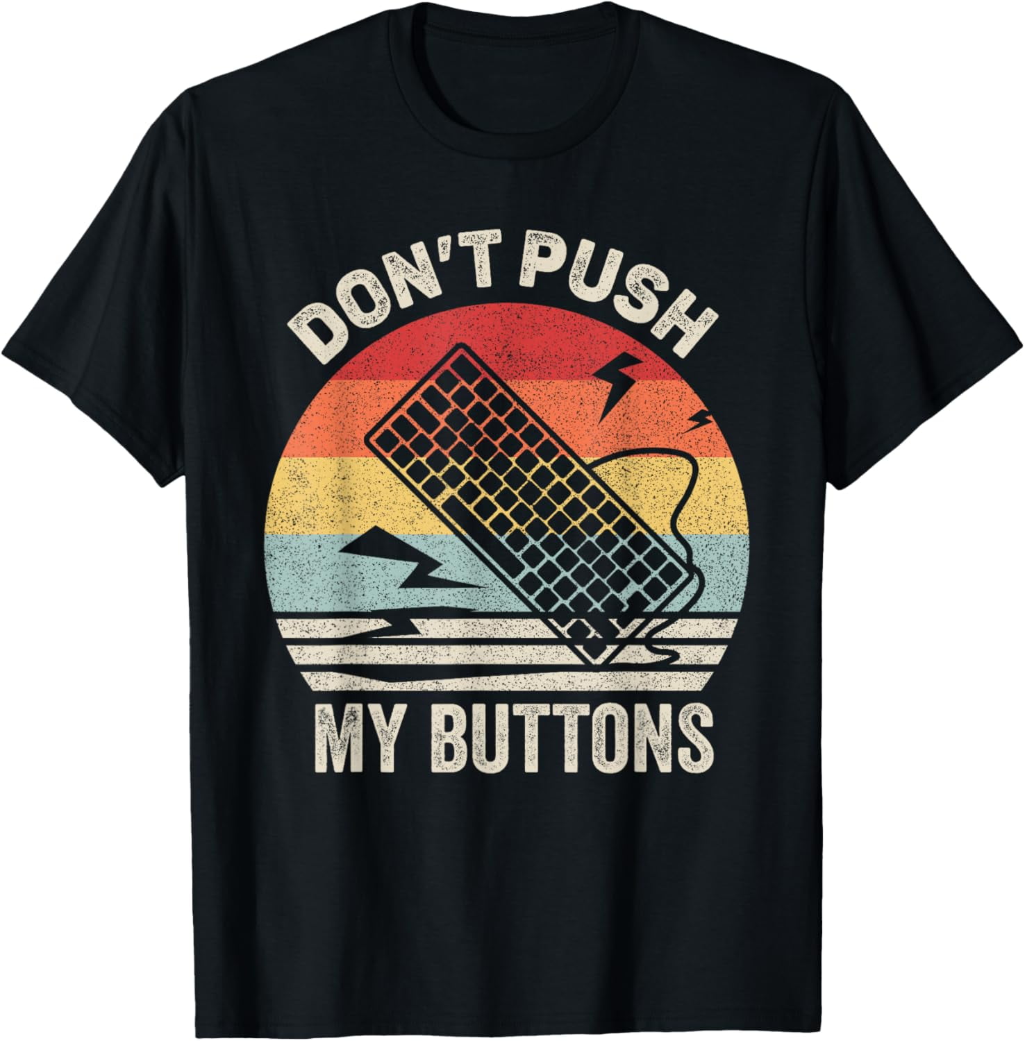 Vintage Retro Don't Push My Buttons Shirt Computer Geek T-ShirtMen's ...