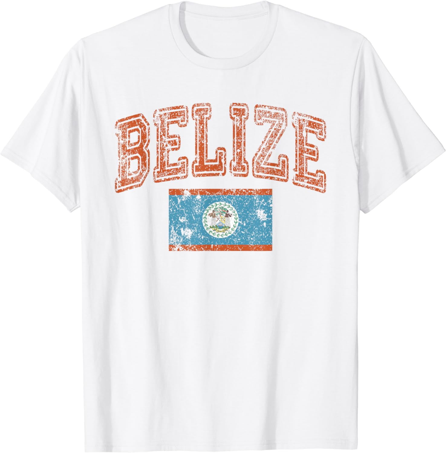 Vintage Retro Faded Belize Flag Belizean Pride Cotton T-Shirt - Walmart.com