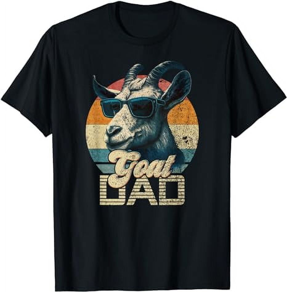 Vintage Retro Goat Dad Best Goat Daddy Funny Fathers Day T-Shirt ...