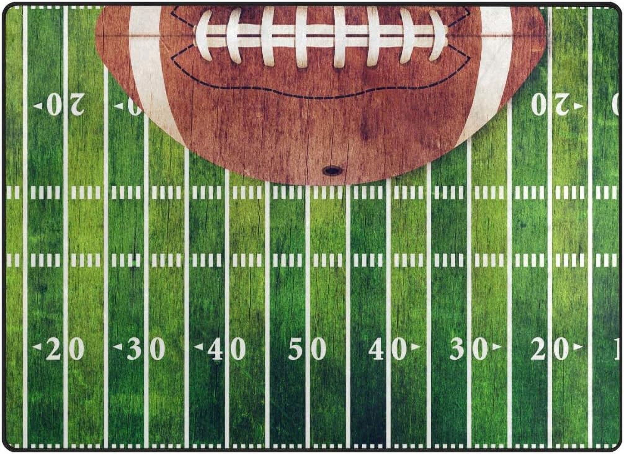 Vintage Retro Grunge American Football Field Area Rug, 63x48 inch Soft ...