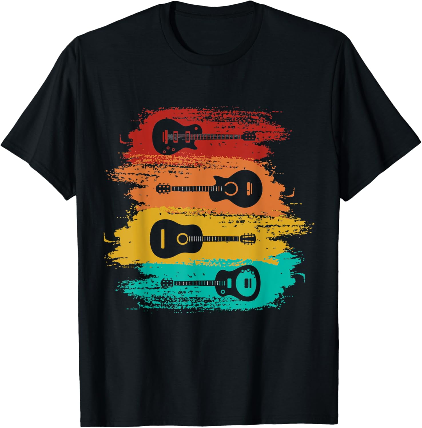 Vintage Retro Guitarist Guitar Lovers Musician Music Player T-Shirt ...