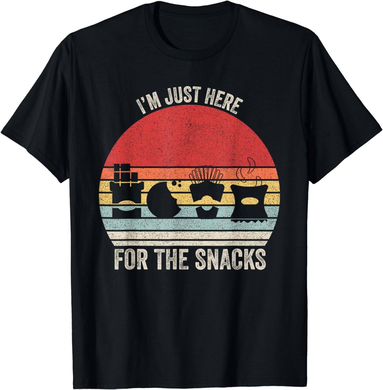 Vintage Retro I'm Just Here For The Snacks Shirt Funny Snack T-Shirt ...