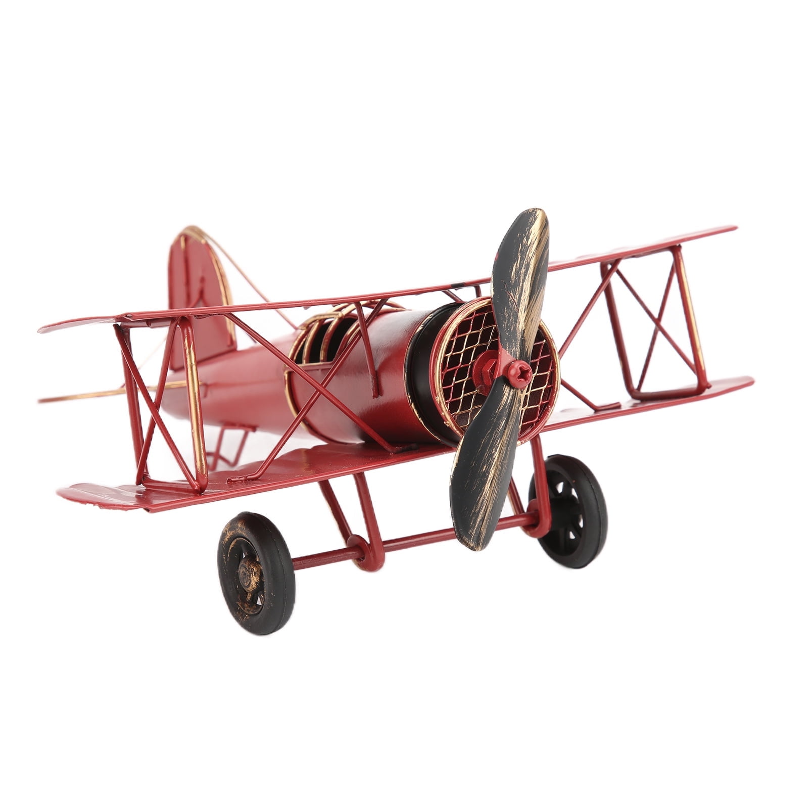 Vintage Retro Iron Airplane Model,Biplane Toy Ornament Vintage Repro ...