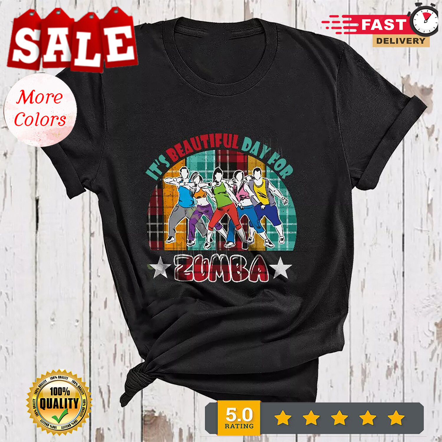 Vintage Retro It's Beautiful Day For Zumba Plaid Zumba Dancer Dancing ...