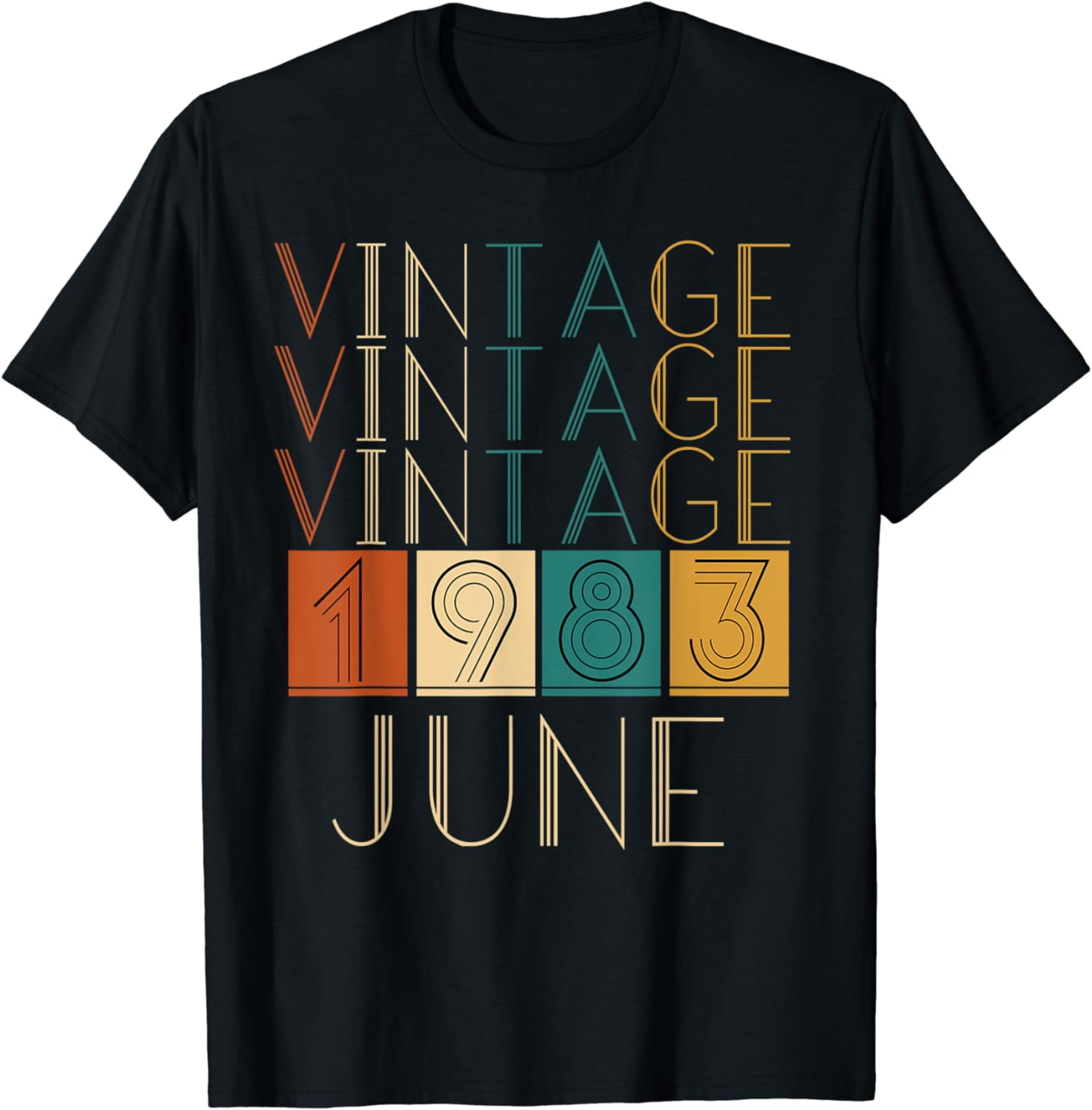 Vintage Retro June 1983 Tshirts - Walmart.com