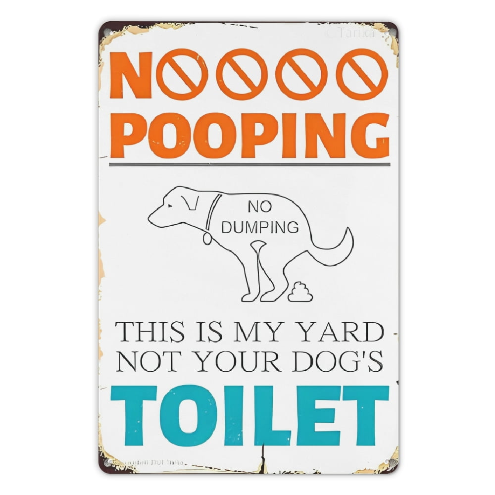 [Vintage Retro Metal Tin Sign] No Pooping This is My Yard Not Your Dog ...