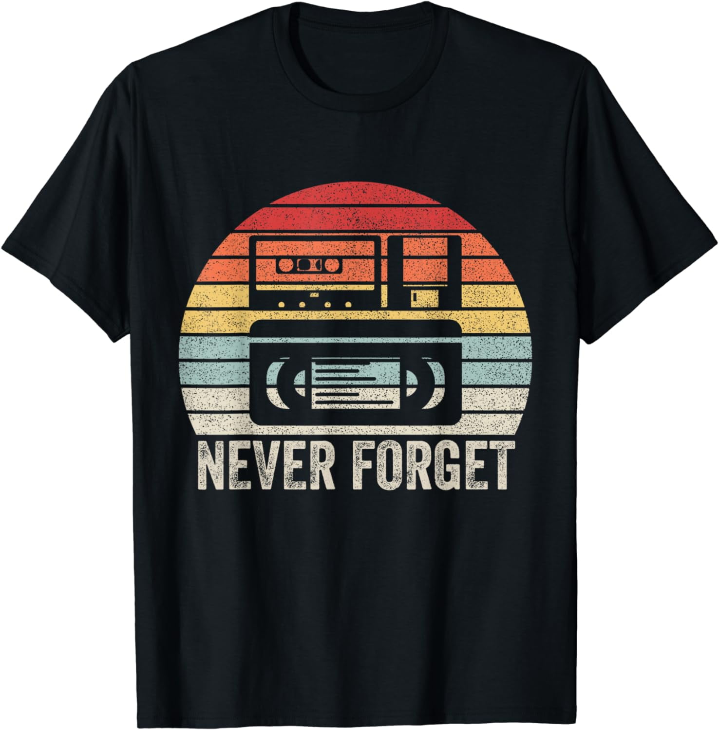 Vintage Retro Never Forget Audio Cassette 70s 80s 90s T-Shirt - Walmart.com