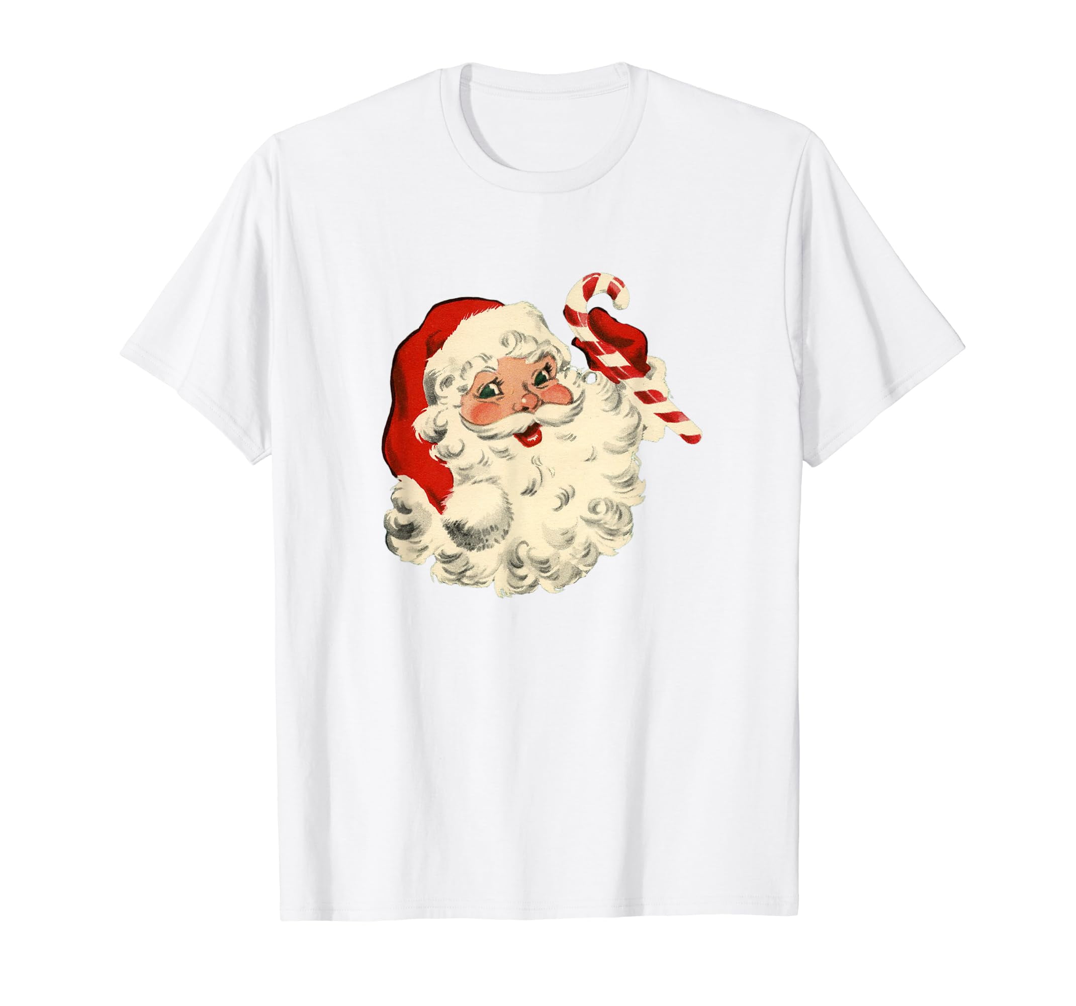 Vintage Retro Santa Claus Candy Cane Christmas Holiday T-Shirt ...