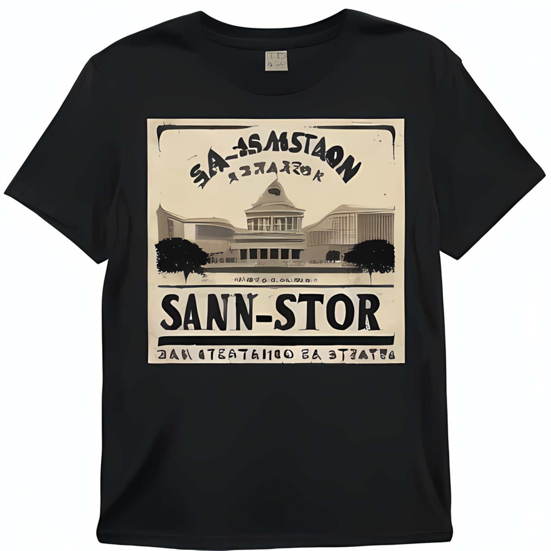 Vintage Retro State Capitol Building Graphic T-Shirt Black T-Shirt with ...