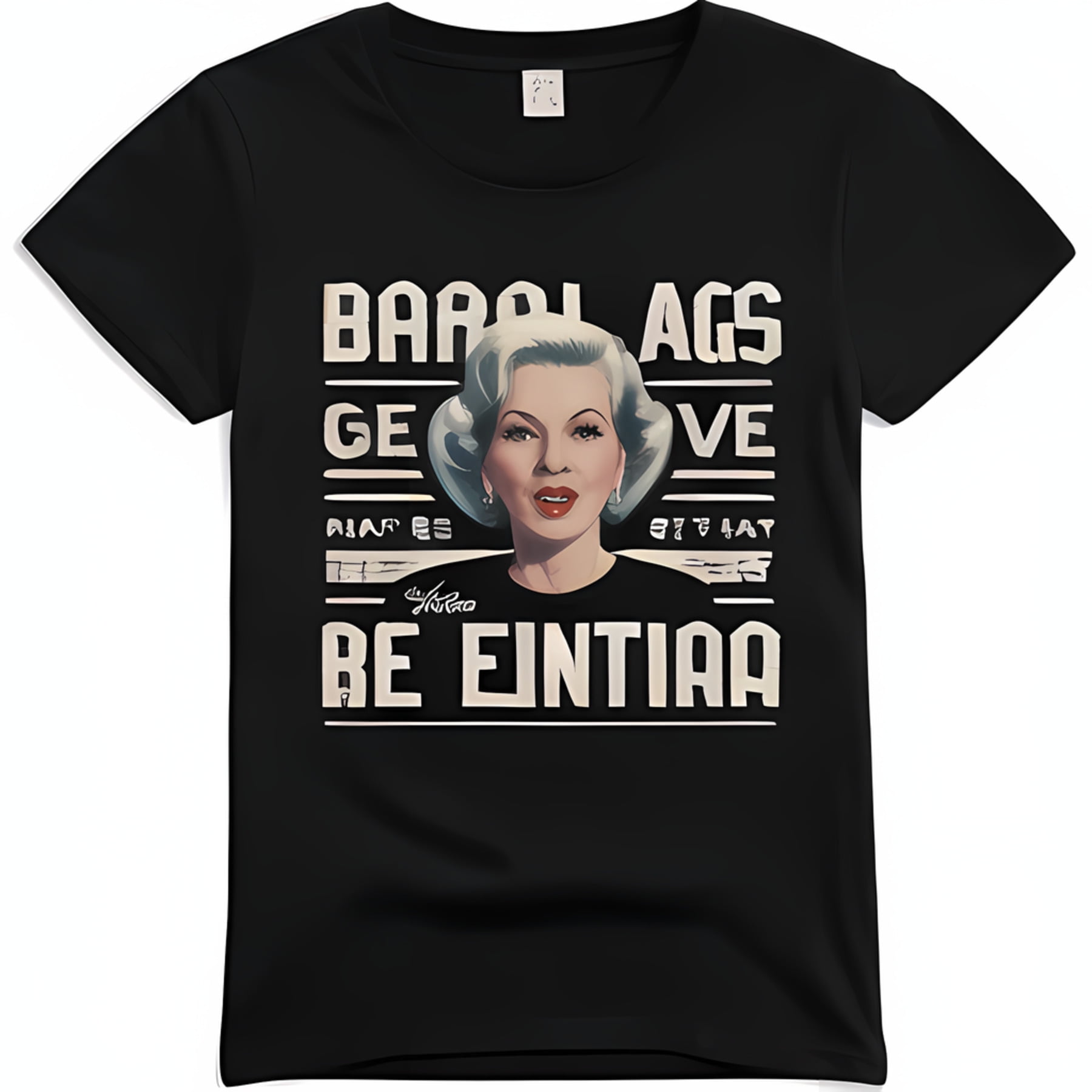 Vintage Retro Style Black T-Shirt with Playful Typography Gil Elvgren ...