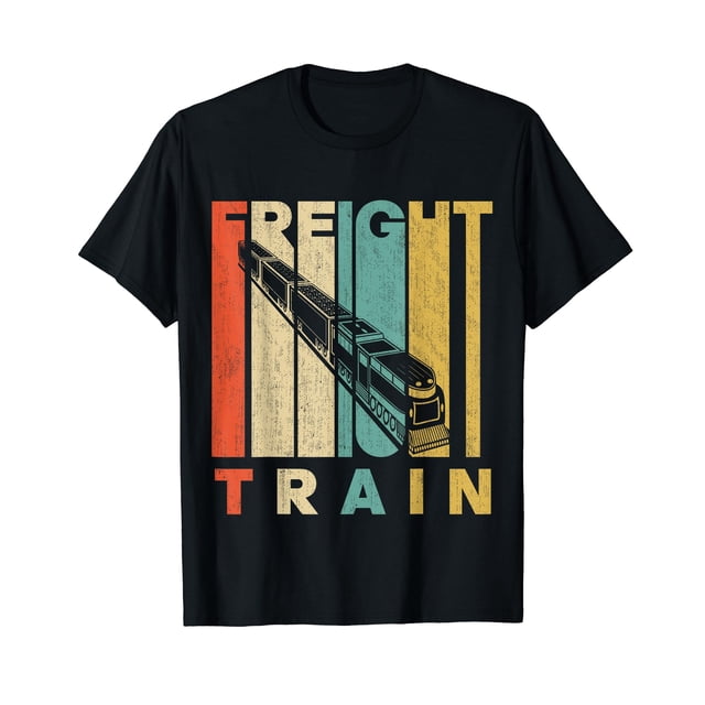 Vintage Retro Style Freight Train Silhouette T-Shirt - Walmart.com
