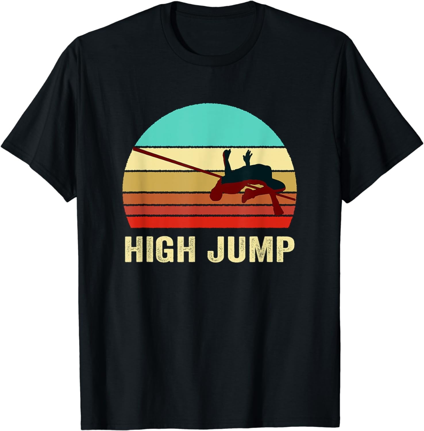Vintage Retro Style Sunset High Jump T-Shirt - Walmart.com