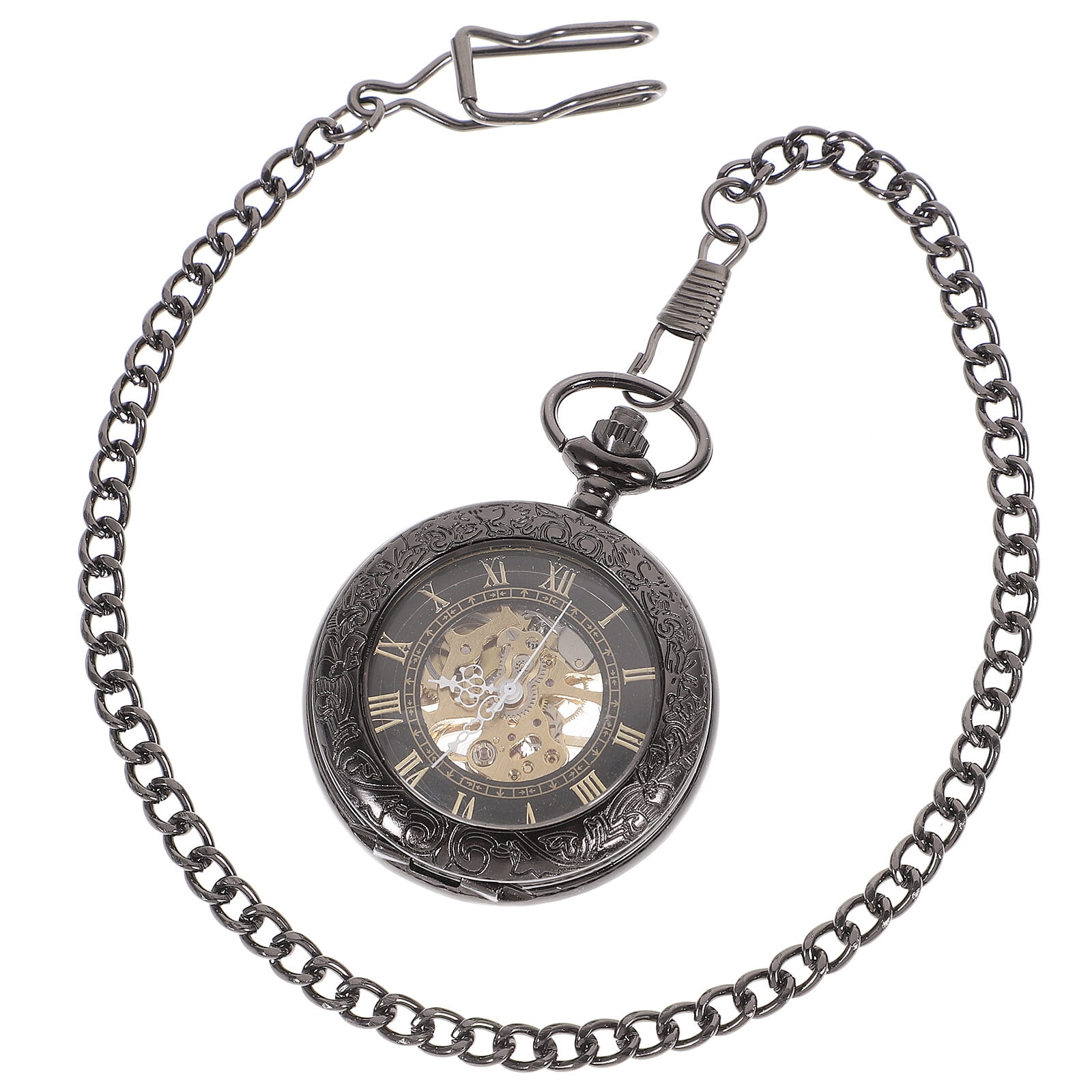 Vintage Retro Style Unisex Men Women Skeleton Round Dial Automatic ...