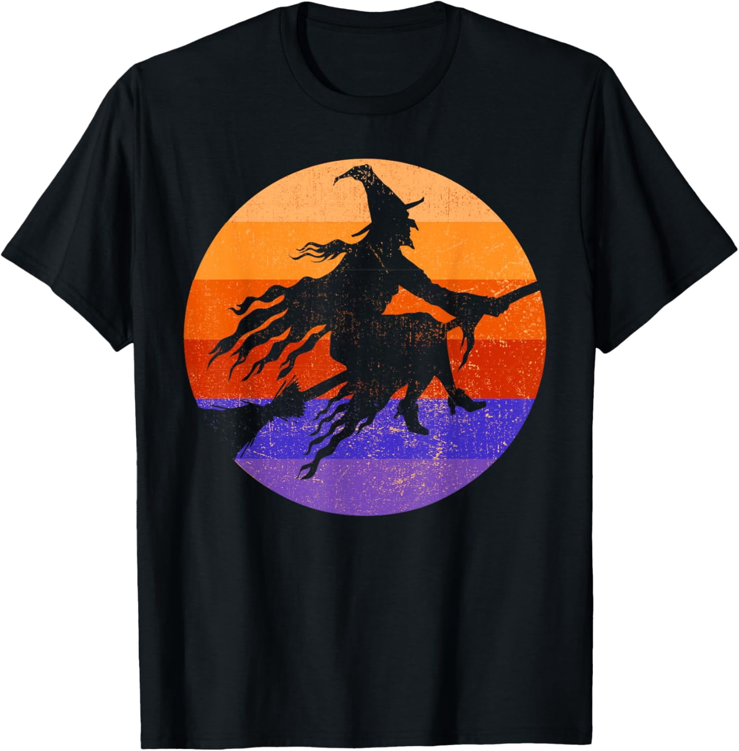 Vintage Retro Sunset Halloween Witch Scary Creepy Costume T-ShirtBrand ...