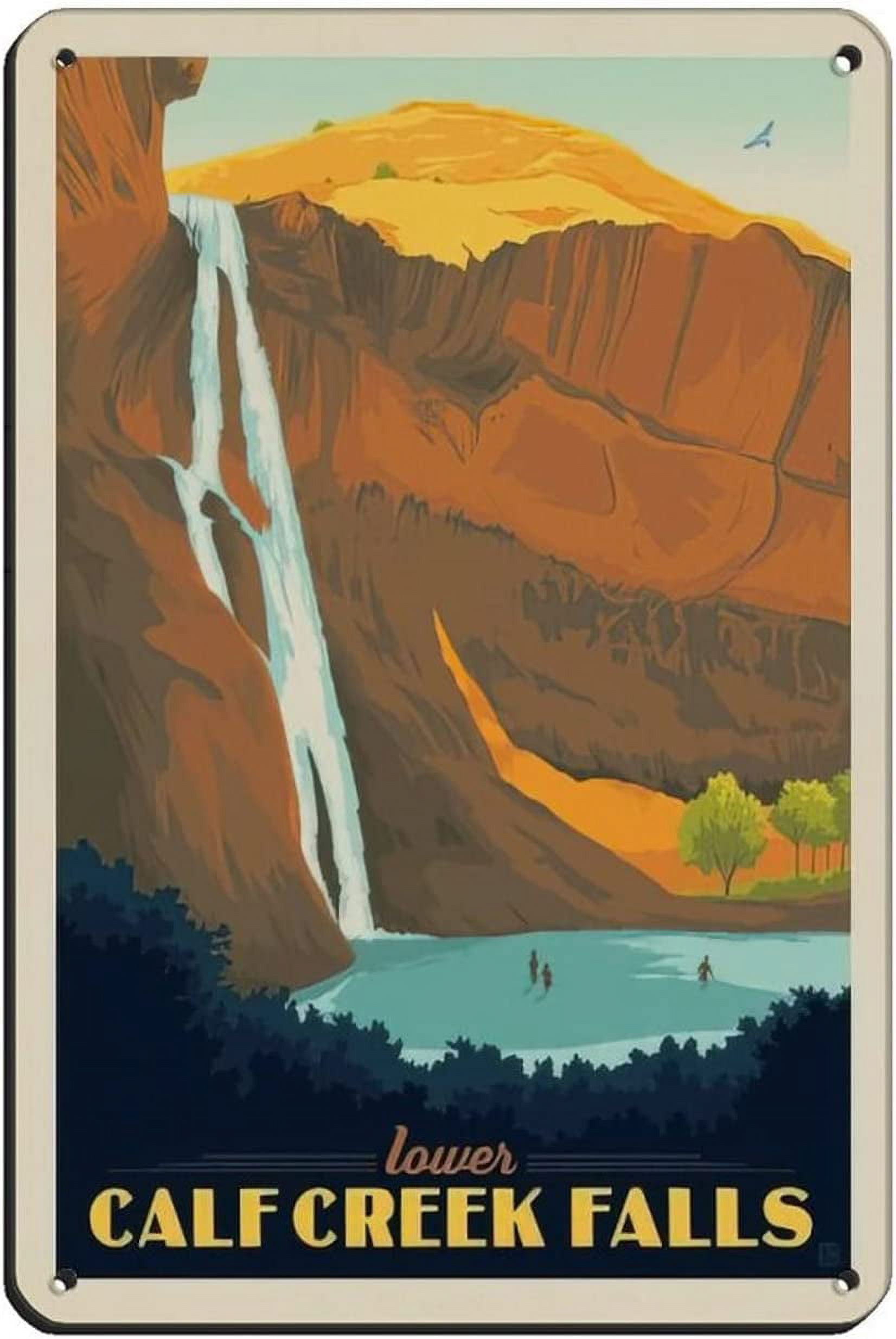 Vintage Retro Travel National Monuments Lower Calf Creek Falls Utah ...