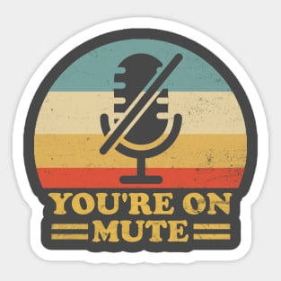 Vintage Retro You'Re On Mute Sticker Phone Decal Water Bottle Stickers ...