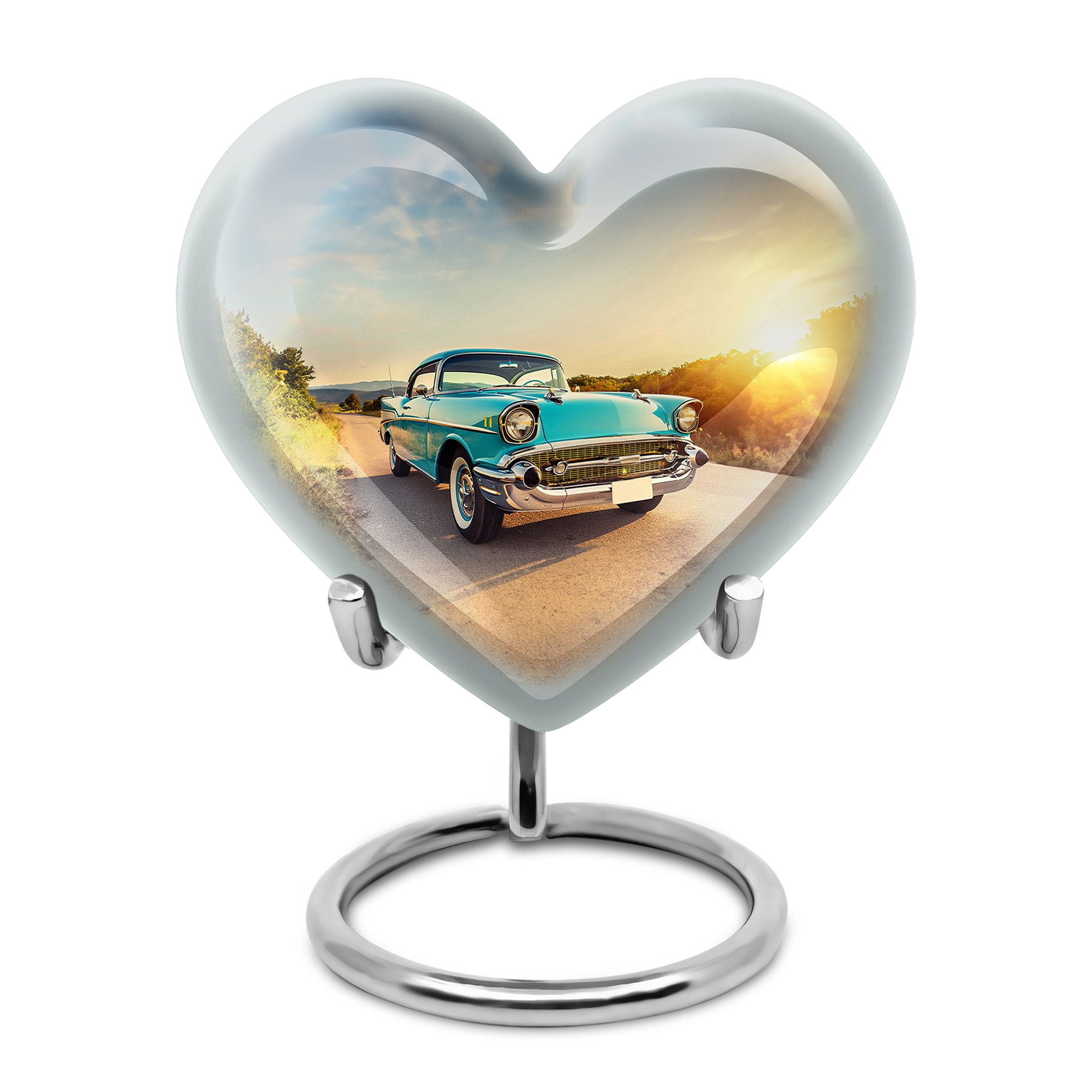 A Vintage Ride into Golden Hour - Cremation Heart Urns For Adult Ashes ...