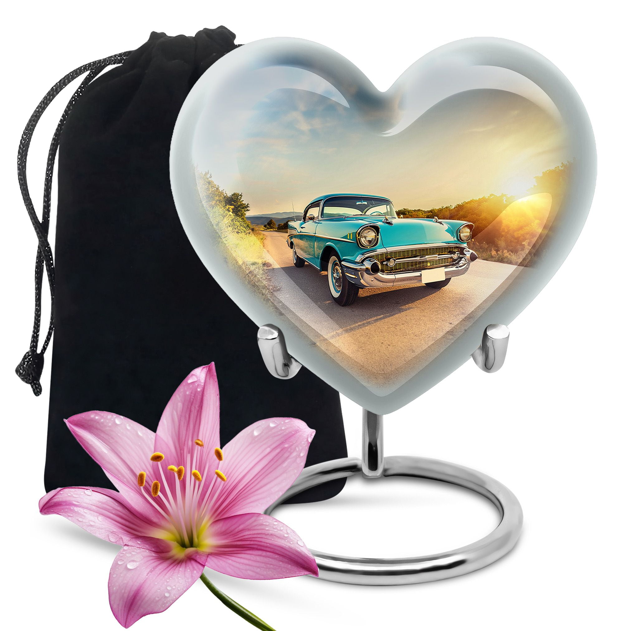 A Vintage Ride into Golden Hour - Funeral Cremation Heart Urns For ...