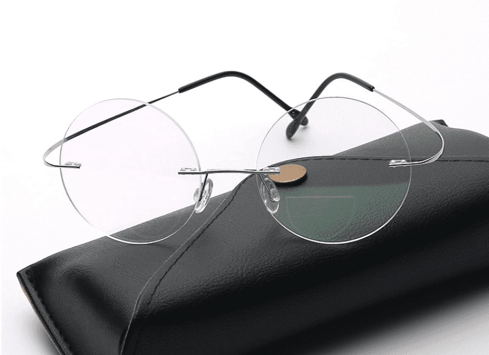 Vintage Rimless Bifocal Reading Glasses Round Flexible Mens Womens ...