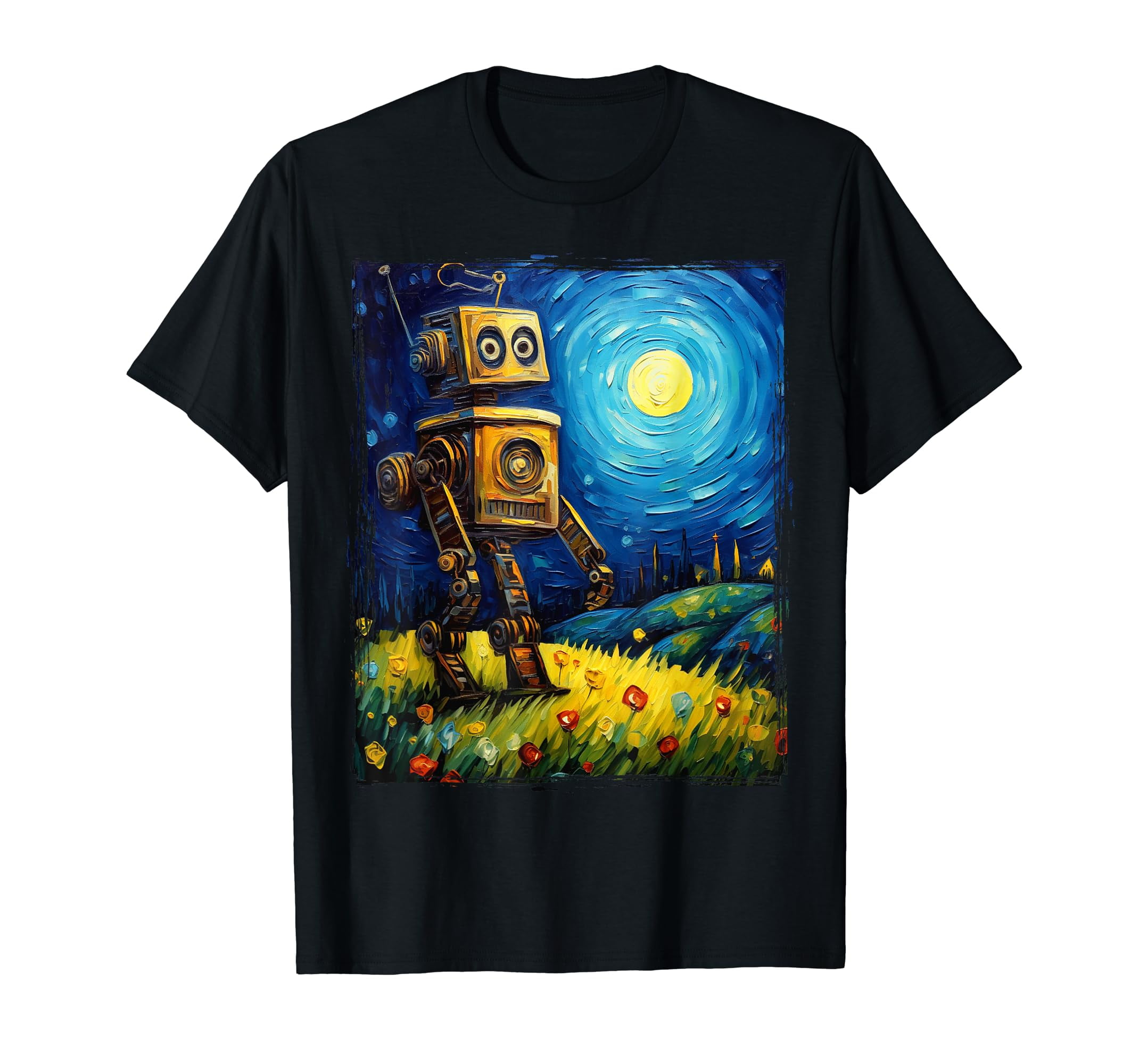 Vintage Robot Art Van Gogh Toys Robot Builder Robotics T-Shirt ...