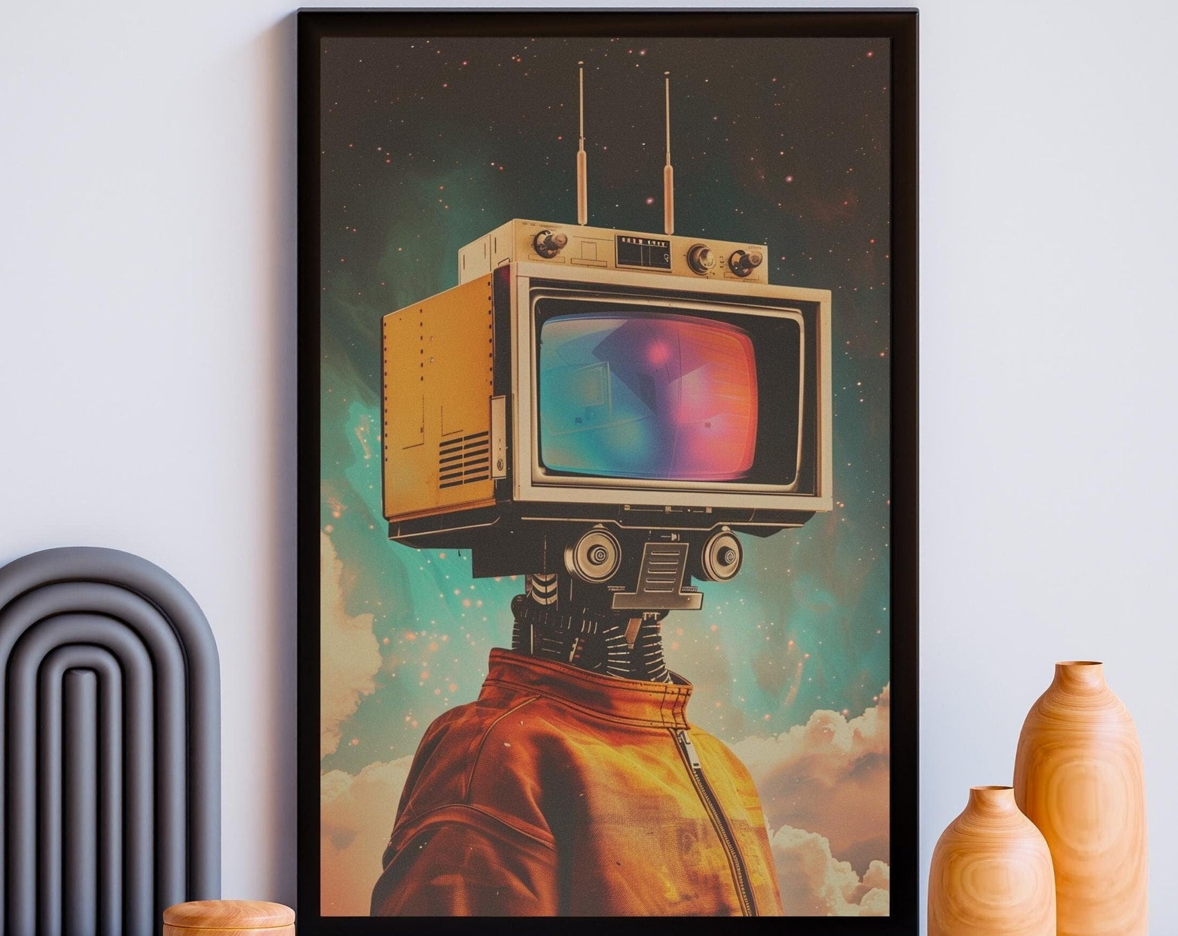 Vintage Robot Poster 80s Style Vintage Robot Scifi Poster Retro ...