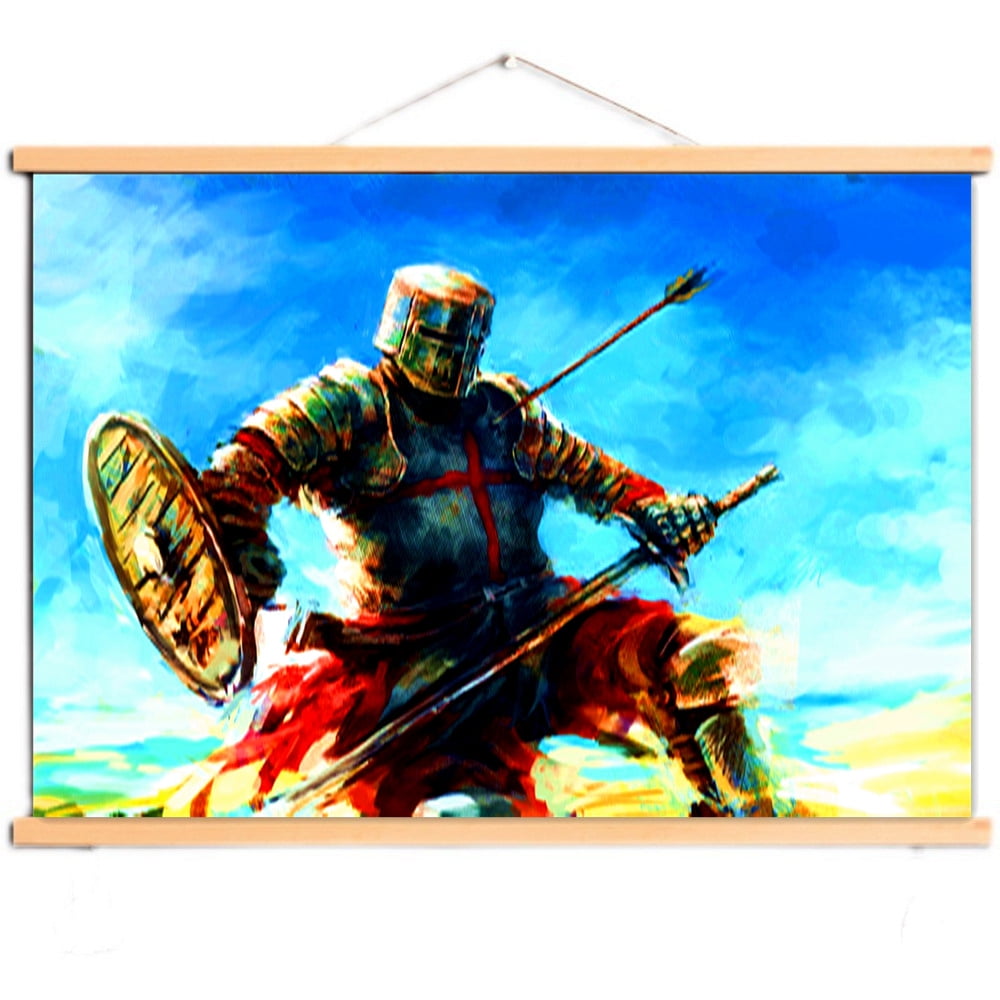 Vintage Roman Crusades Armor Warrior Scroll Posters and Prints Room Home Wall Decoration Art ...