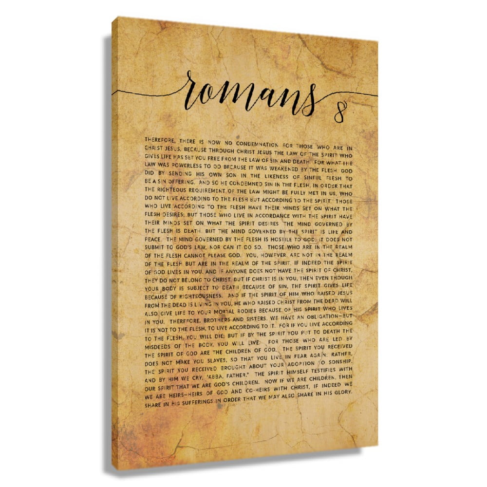 Vintage Romans 8 Wall Art Bible Verse Poster For Bedroom Office Decorative Paintings Vertical ...