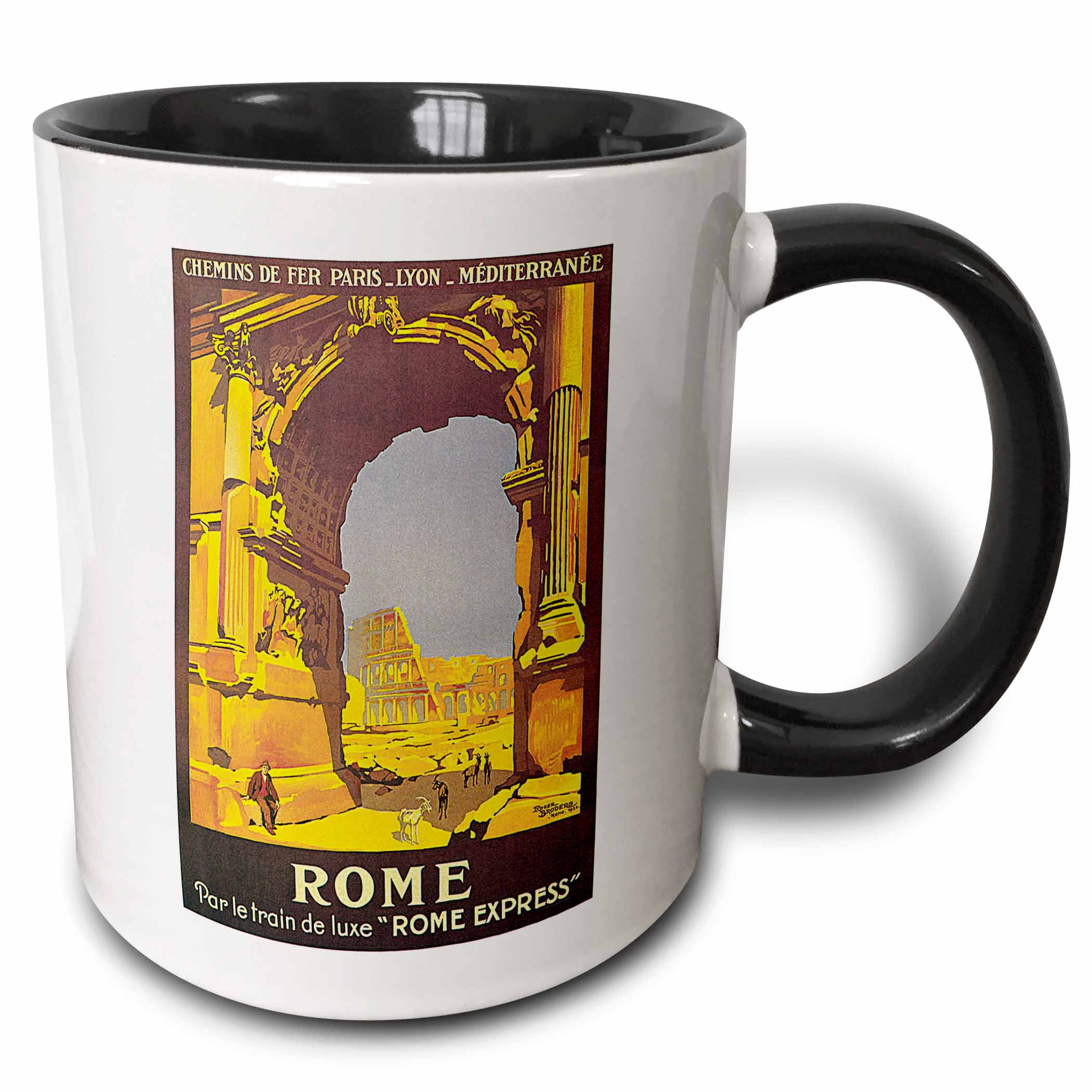 Vintage Rome Par le Trail de Luxe Rome Express Train Travel Poster 15oz ...