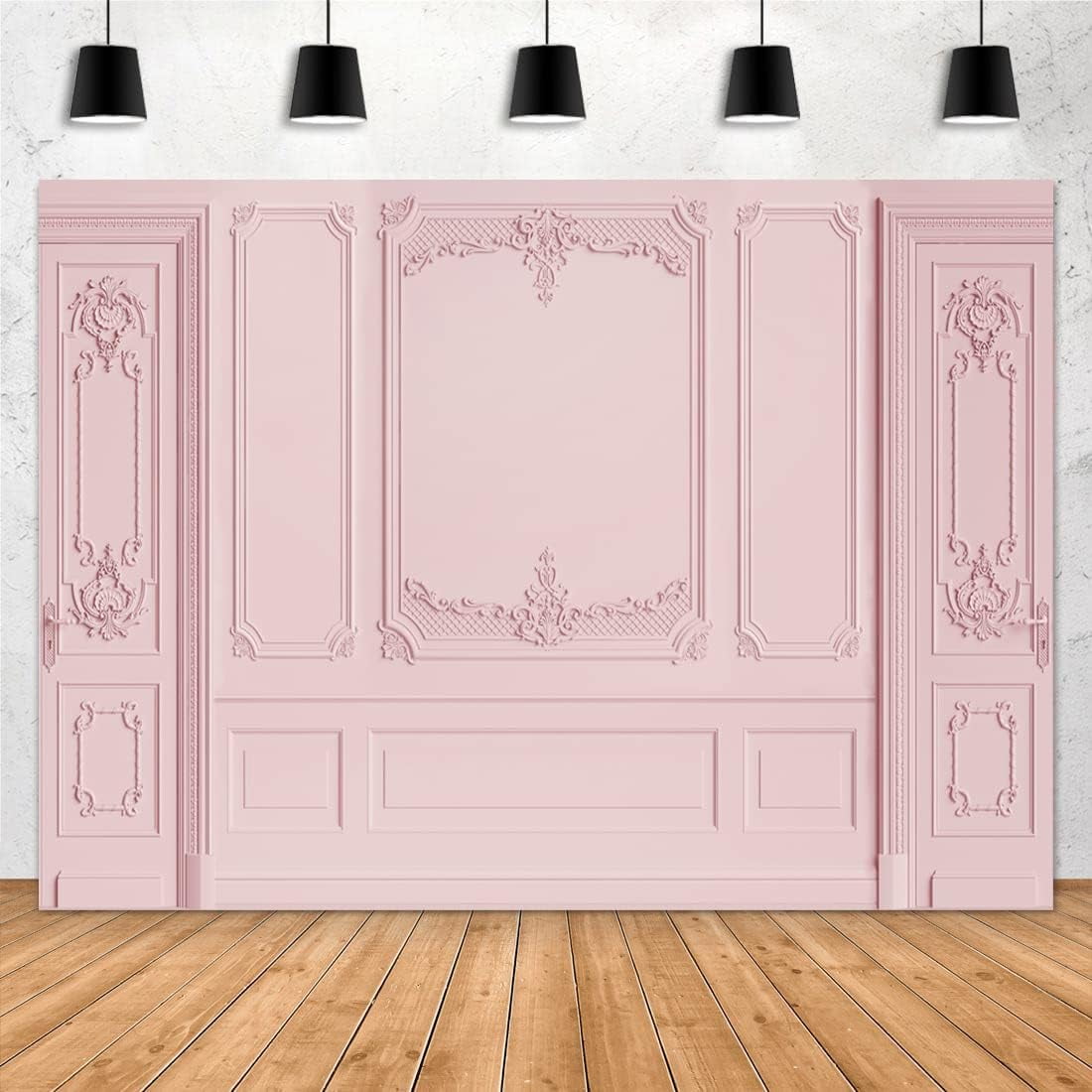 Vintage Room Inside Backdrop Light Pink Empty Room Classic Interior ...