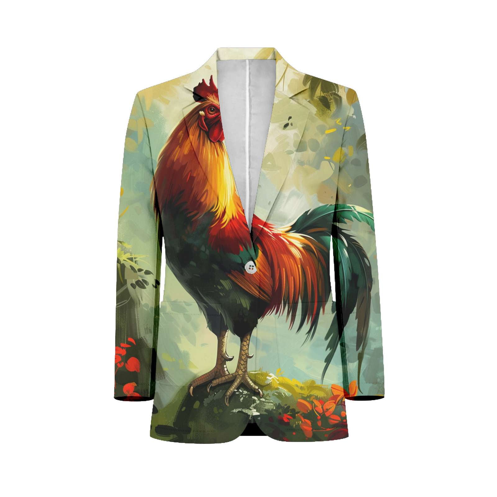 Vintage Rooster Abstract Wild Rooster Colorful Customized Men's Suits ...