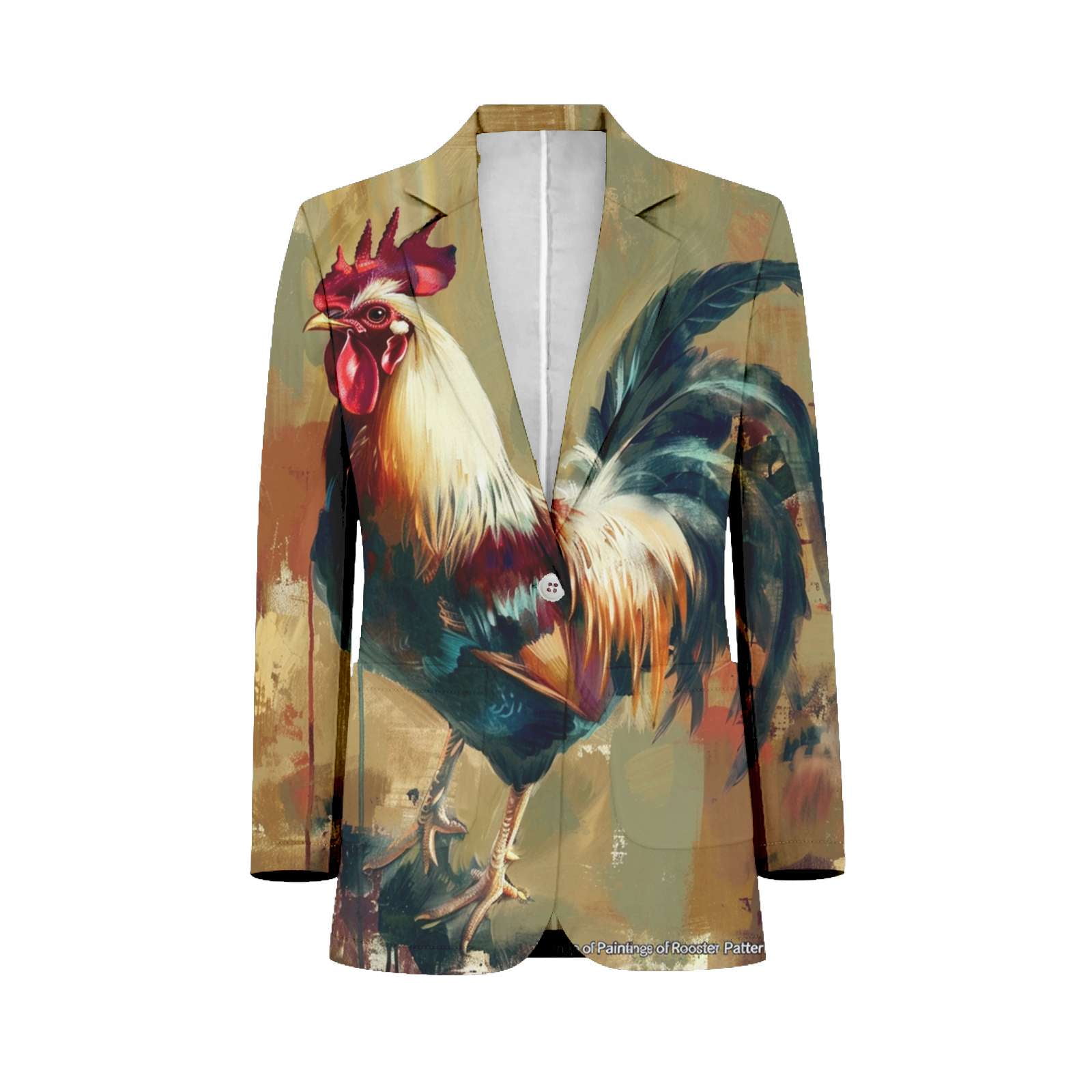 Vintage Rooster Abstract Wild Rooster Colorful Customized Men's Suits ...