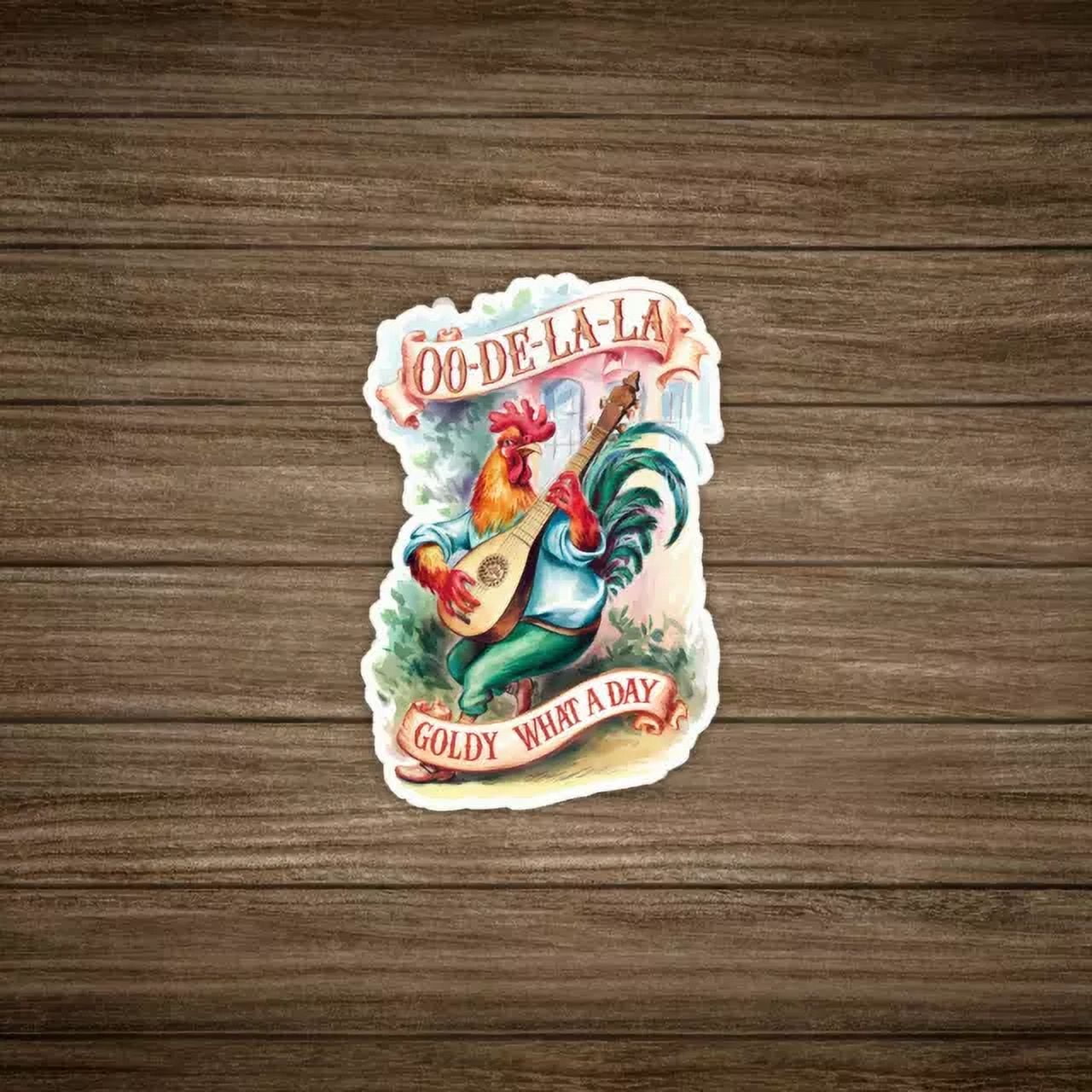 Vintage Rooster Crowing Oo-De-La-La Goldy What A Day Retro Whimsical ...