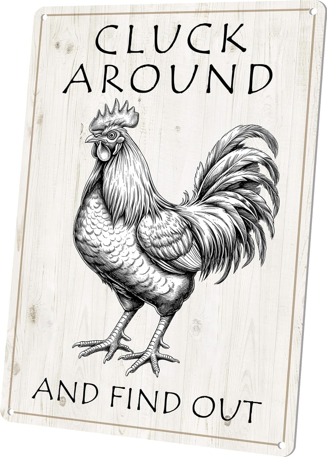 Vintage Rooster Decor Metal Tin Sign - Cluck Around and Find Out Sign ...