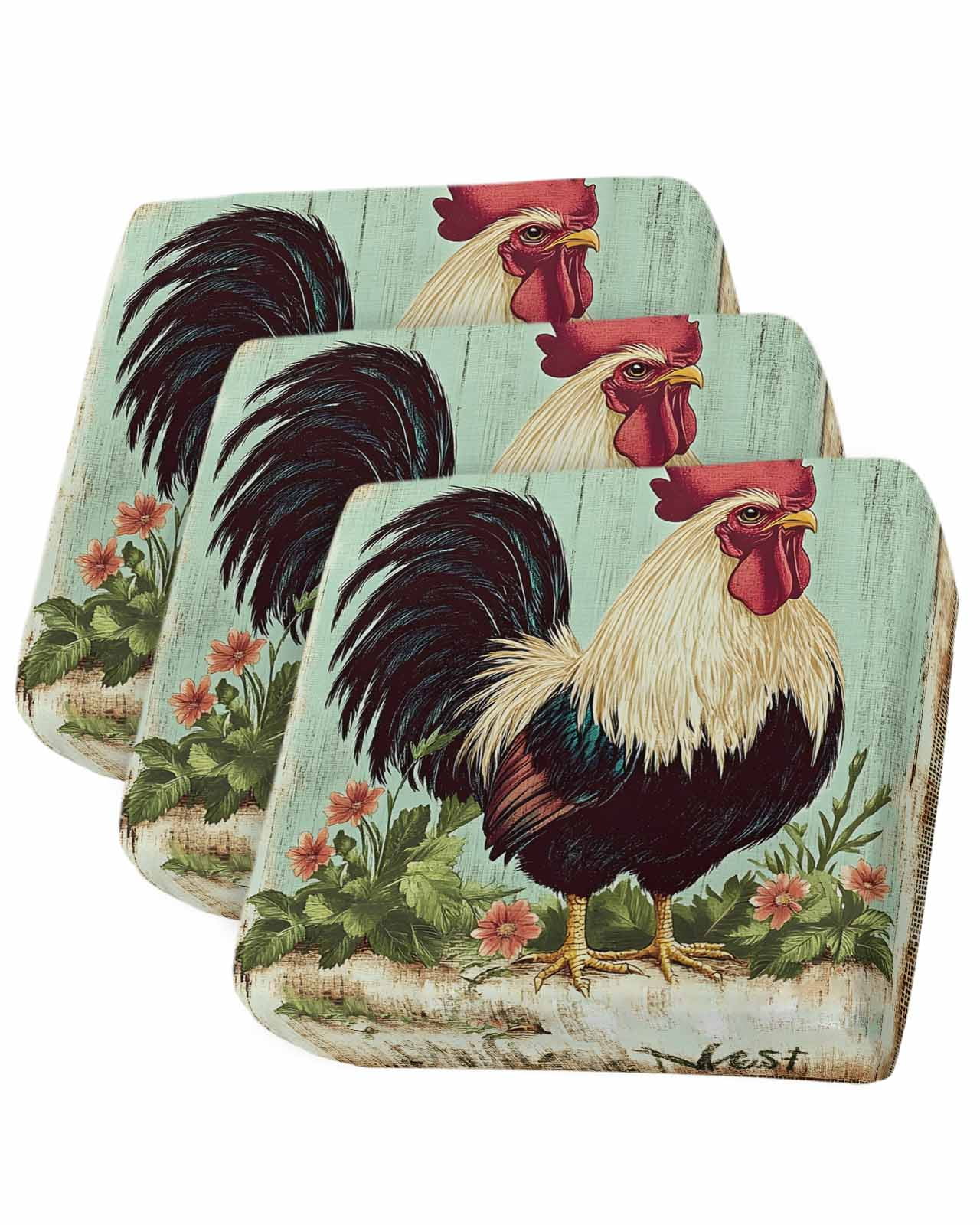 Vintage Rooster Sofa Couch Cushion Covers Washable, Removable ...