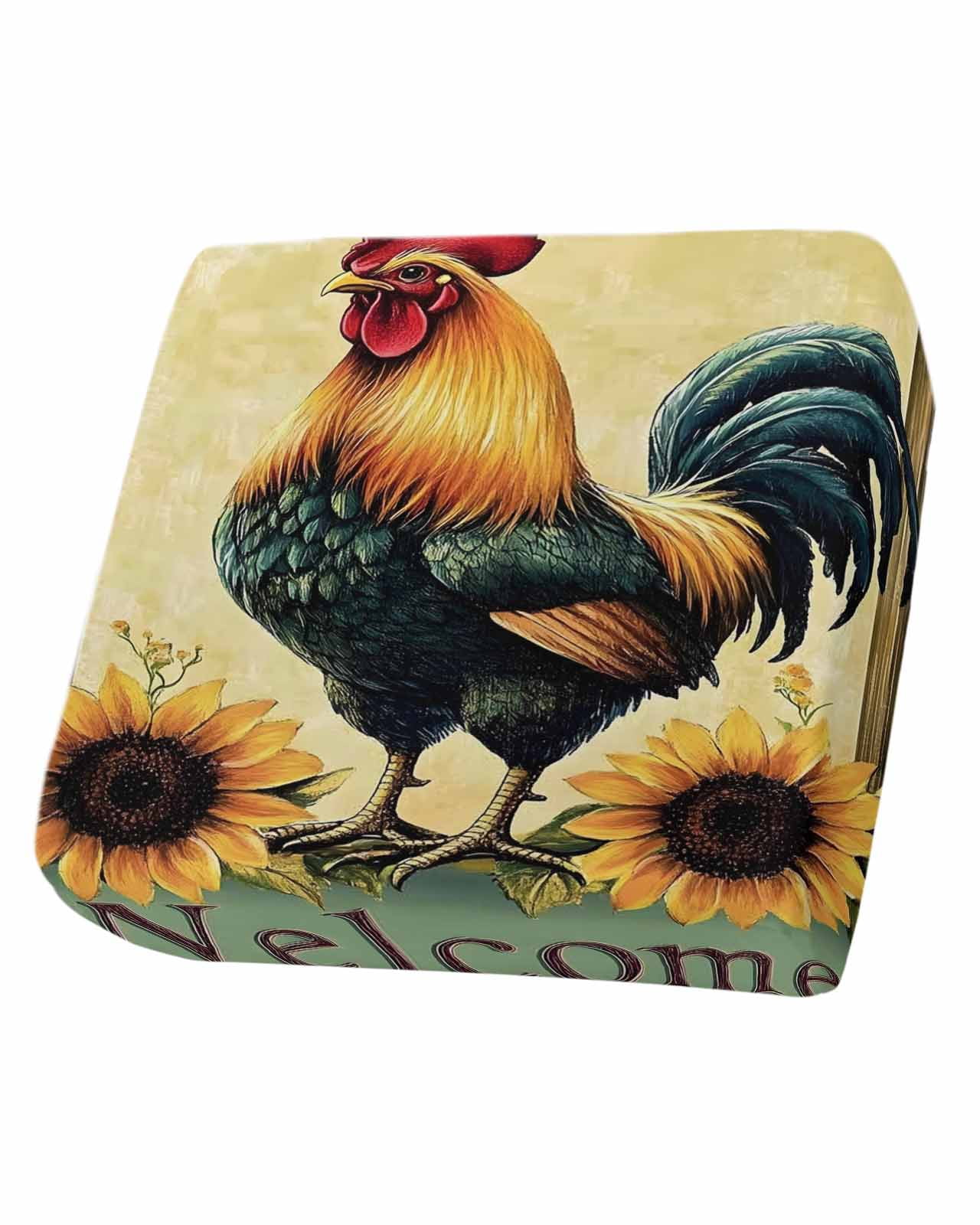 Vintage Rooster Sofa Couch Cushion Covers Washable, Removable ...