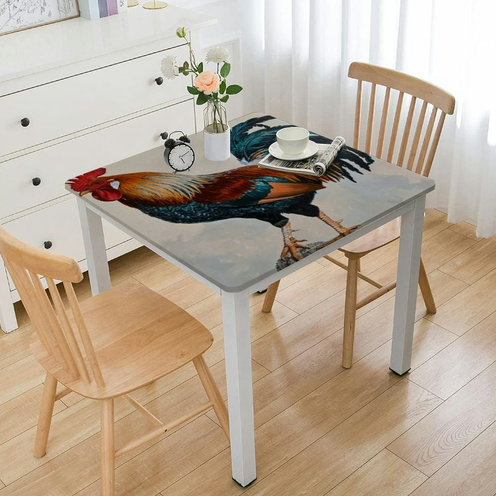 Vintage Rooster Square Table Cloth Waterproof Wrinkle Resistant ...