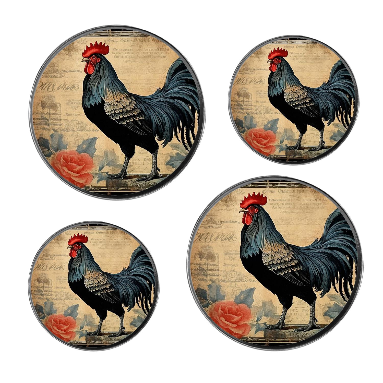 Vintage Rooster Style Stove Burner Covers Set,Gas Stove Burner ...