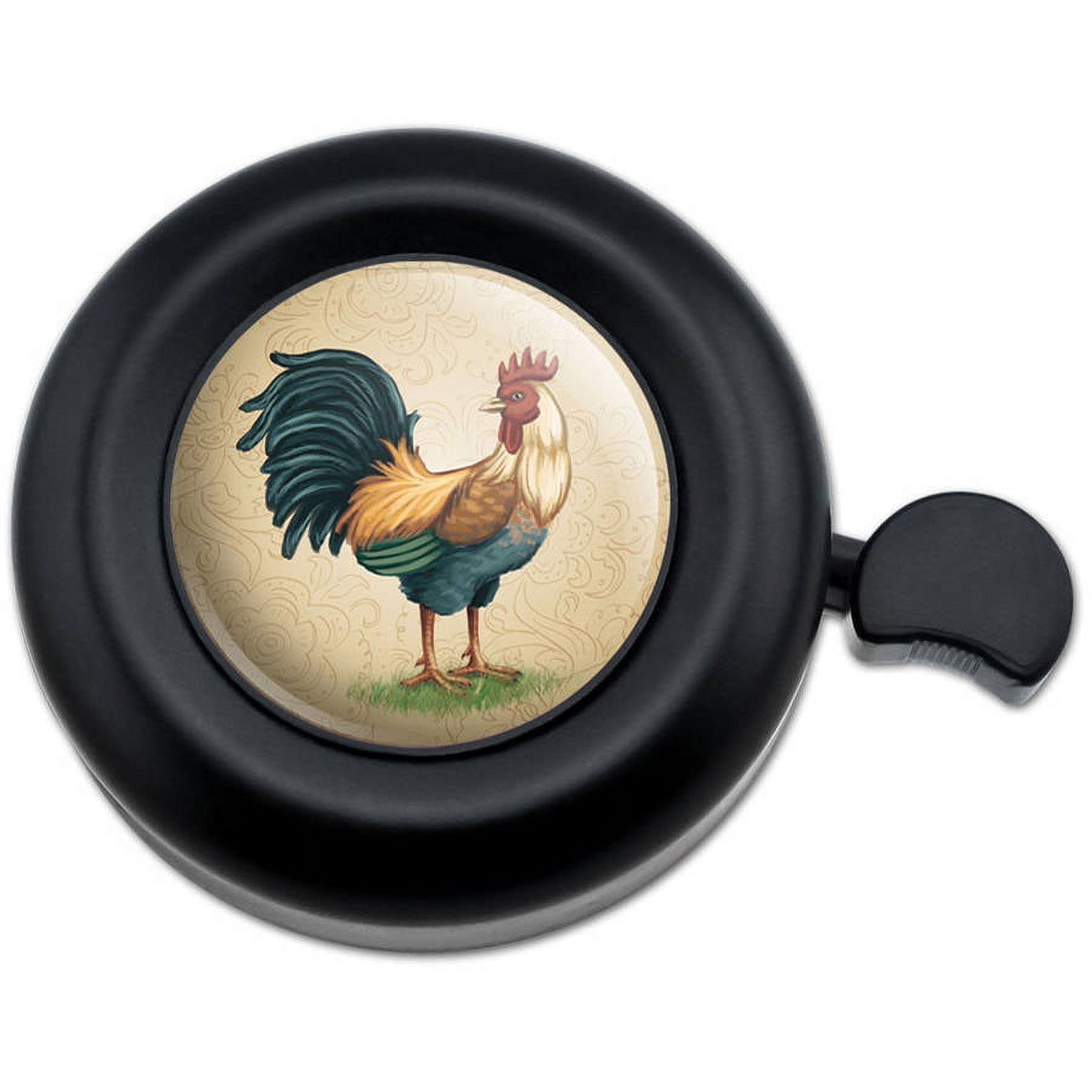 Vintage Rooster on Floral Background Bicycle Handlebar Bike Bell ...