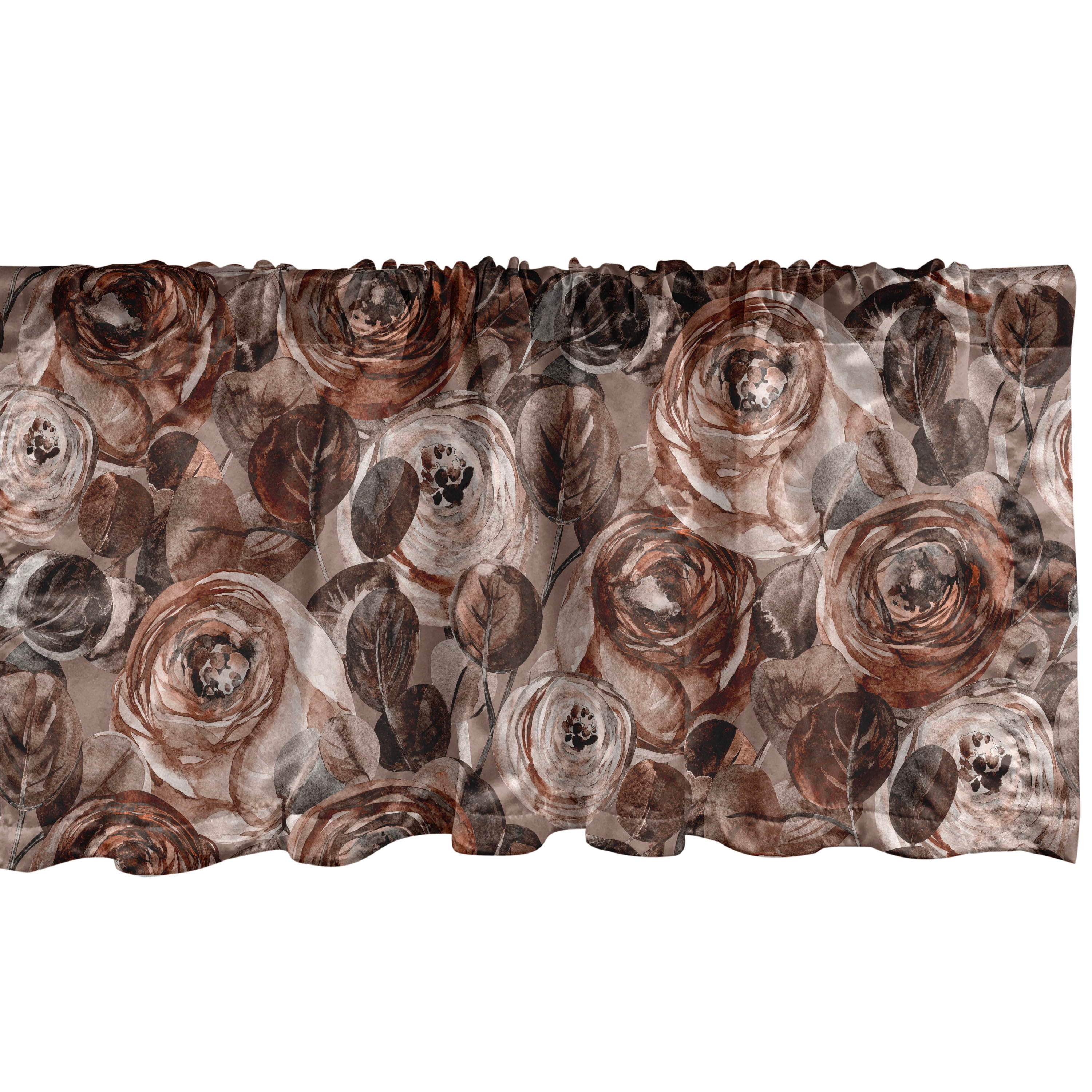 Vintage Roses Window Valance, Retro Feels Blooming Flowers Pattern with ...