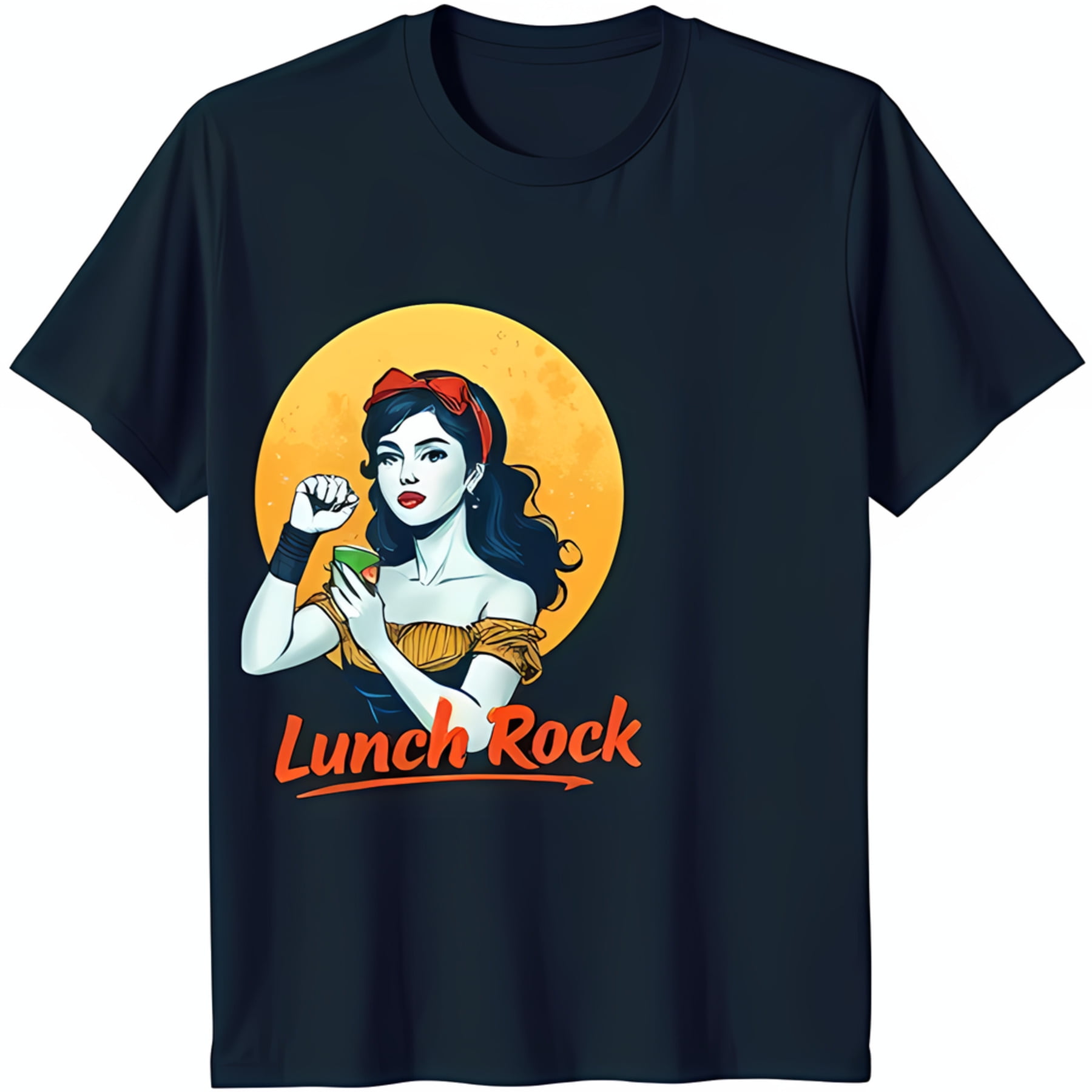 Vintage Rosie the Riveter T-Shirt Woman with Can & Yellow Moon 'Lunch ...