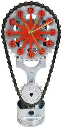 Vintage Rotating Gear Timing Chain Clock, Industrial Steampunk Vintage ...