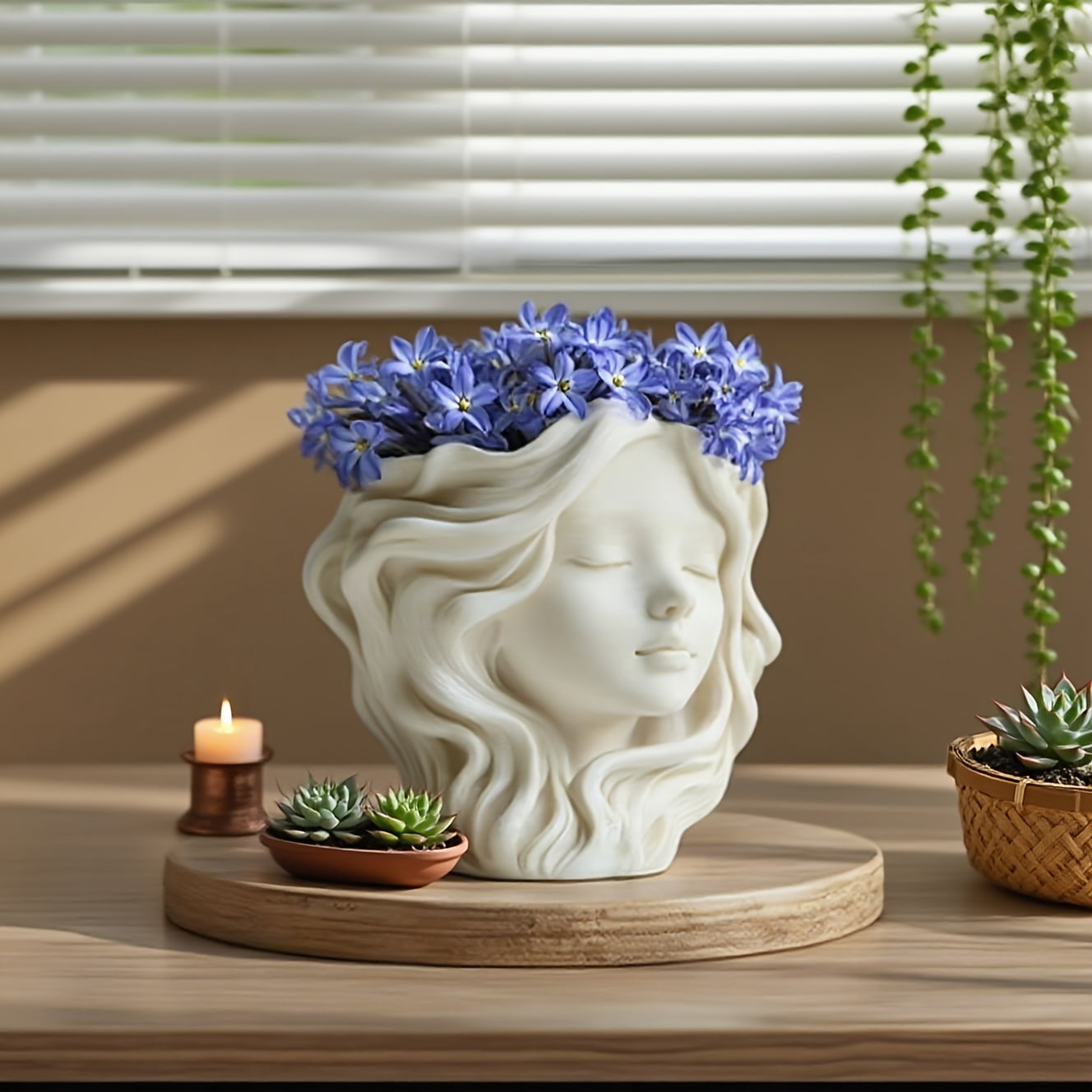 Vintage Round Flower Pot Suitable for Indoor/Outdoor Use - Elegant Wavy ...