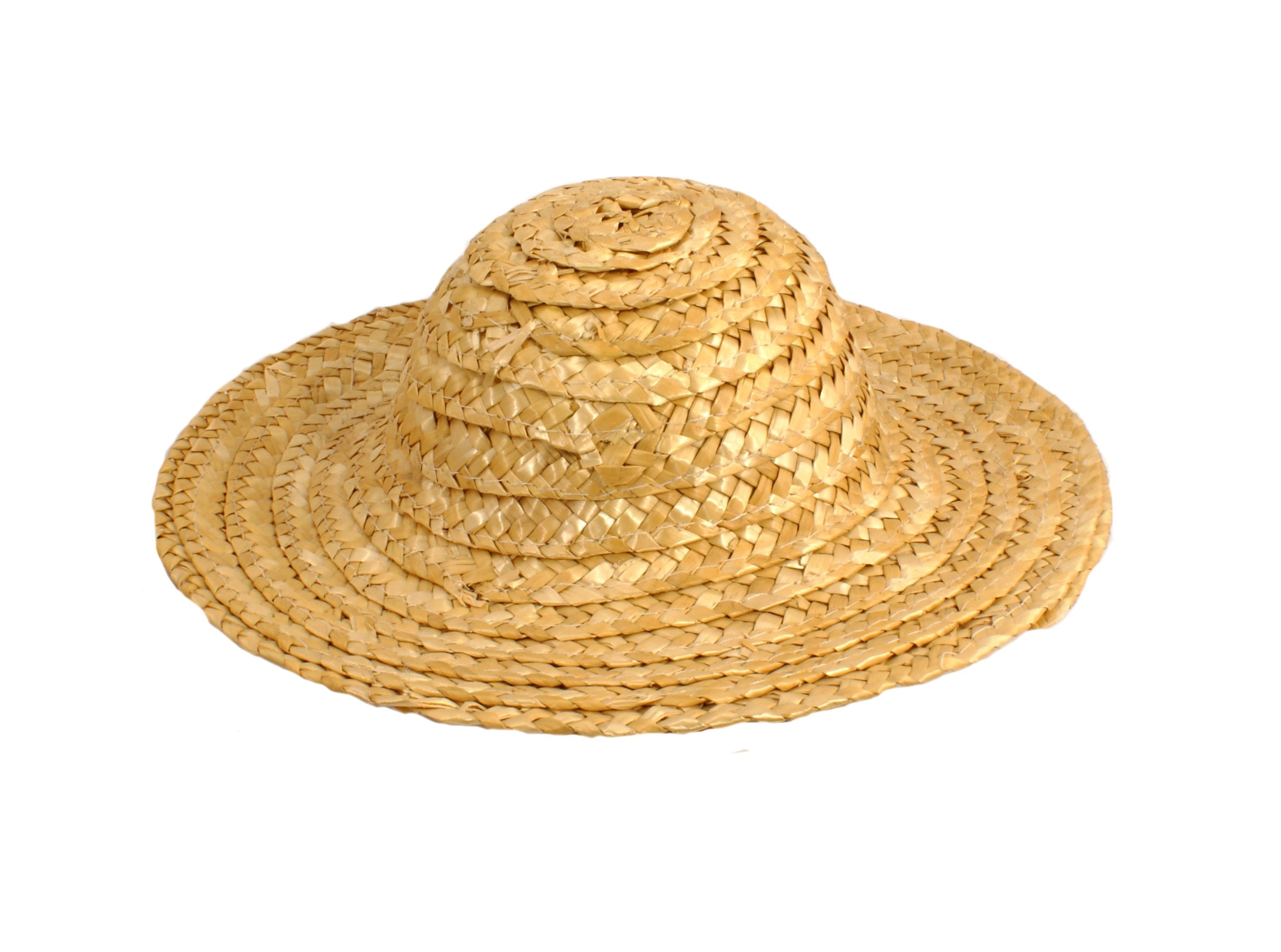 Vintage Round Top Straw Woven Hat for Dolls Bears Country Crafts 12 ...