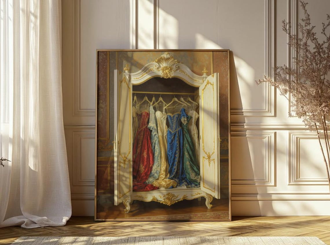 Vintage Royal Gowns Poster: Baroque Wardrobe, Unframed Poster Size ...